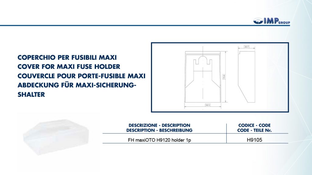 Cover for maxi fuse holder - IMP GROUP - terminals, connectors, fuses ...